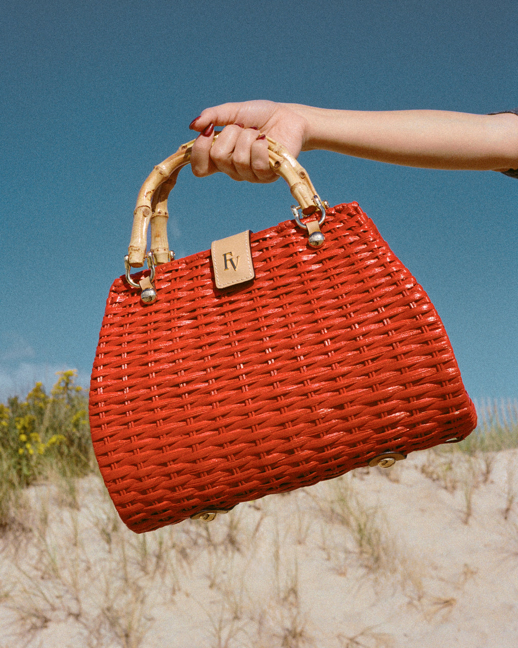 Rooster Wicker Bag Red – Frances Valentine