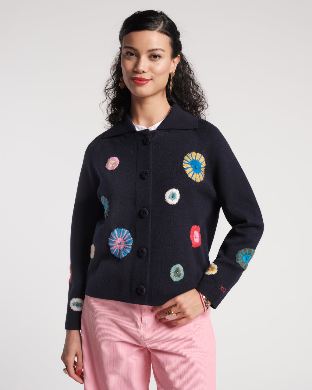 Bon Bon Cardigan - Navy – Frances Valentine