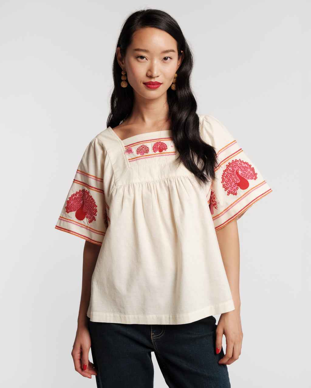 Picnic Top - Peacock Oyster – Frances Valentine