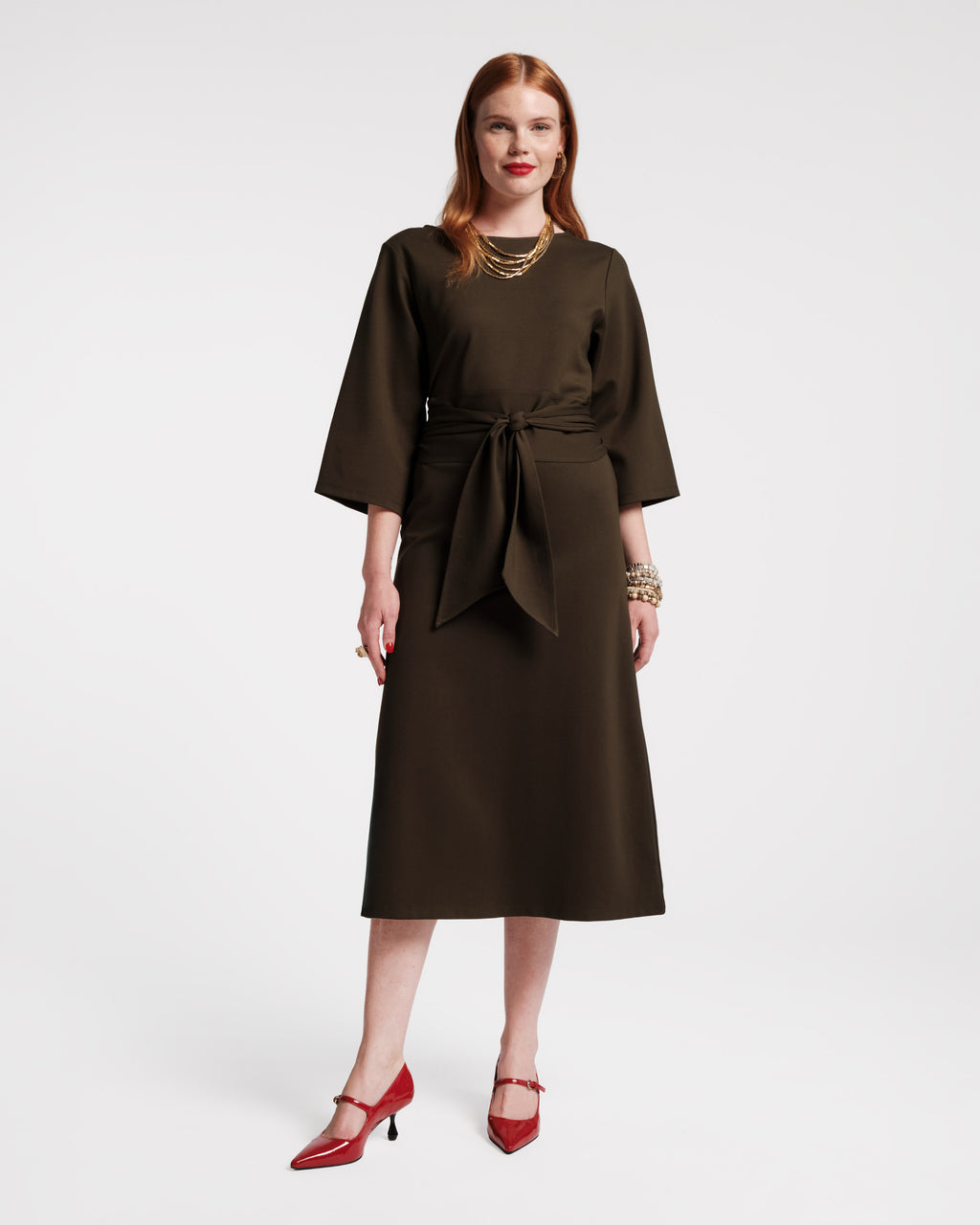 Whitney Wrap Dress - Olive – Frances Valentine