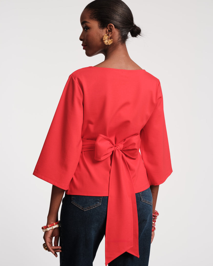 Whitney Wrap Top - Red – Frances Valentine